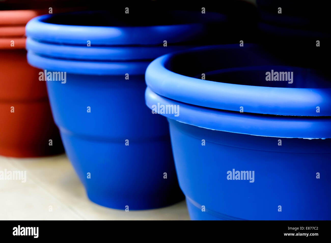 stacked bright colored planting pots Stock Photo - Alamy