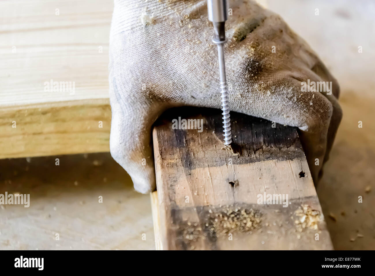 hand and tools doing wood work construction project Stock Photo - Alamy