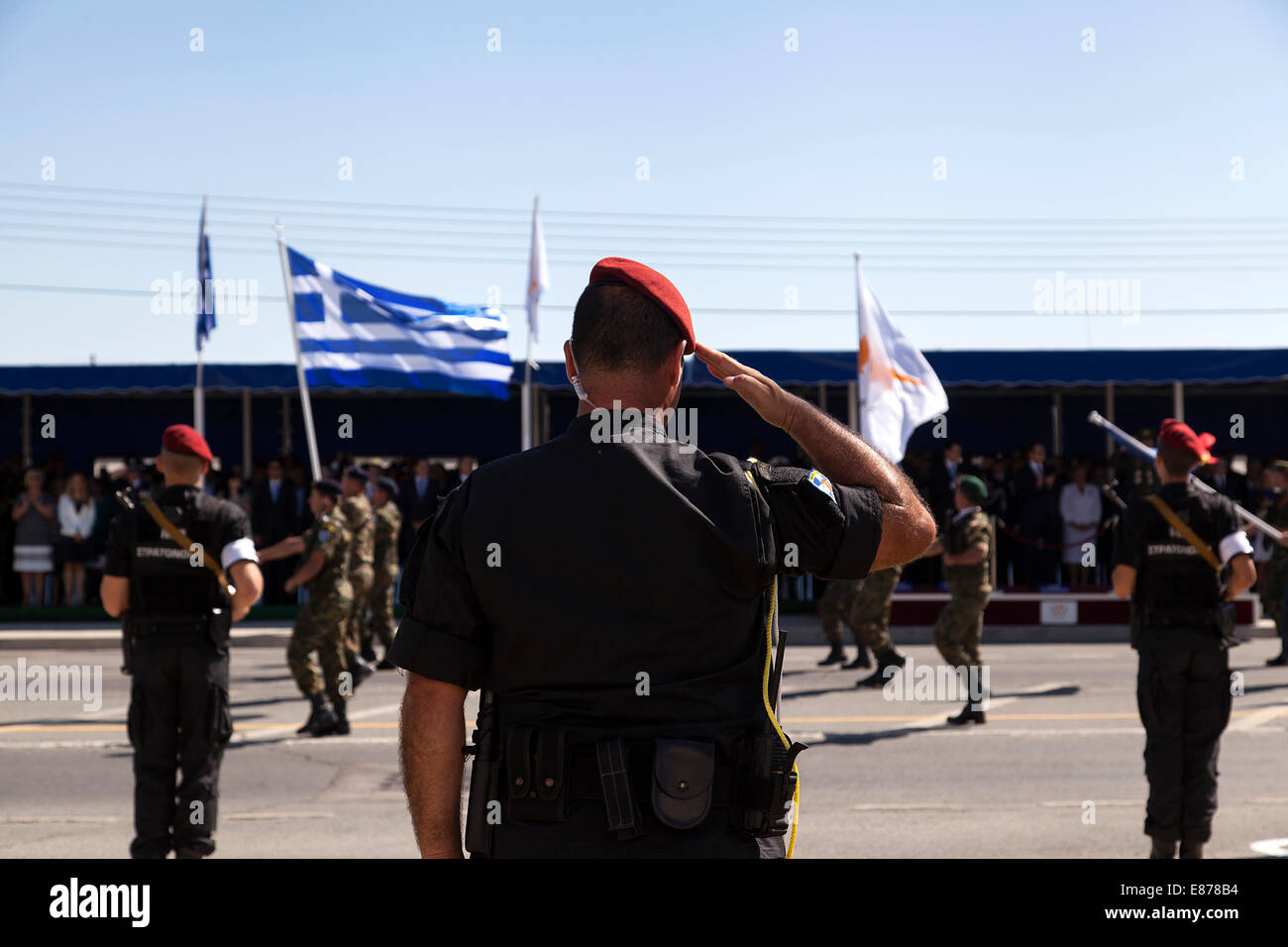 Nicosia, Cyprus. 1st October, 2014. Soldier standing infront of the ...