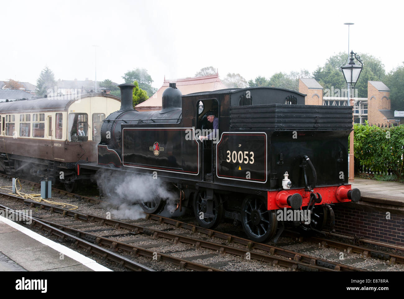 LSWR M7 class steam locomotive No. 30053 on the Severn Valley Railway ...