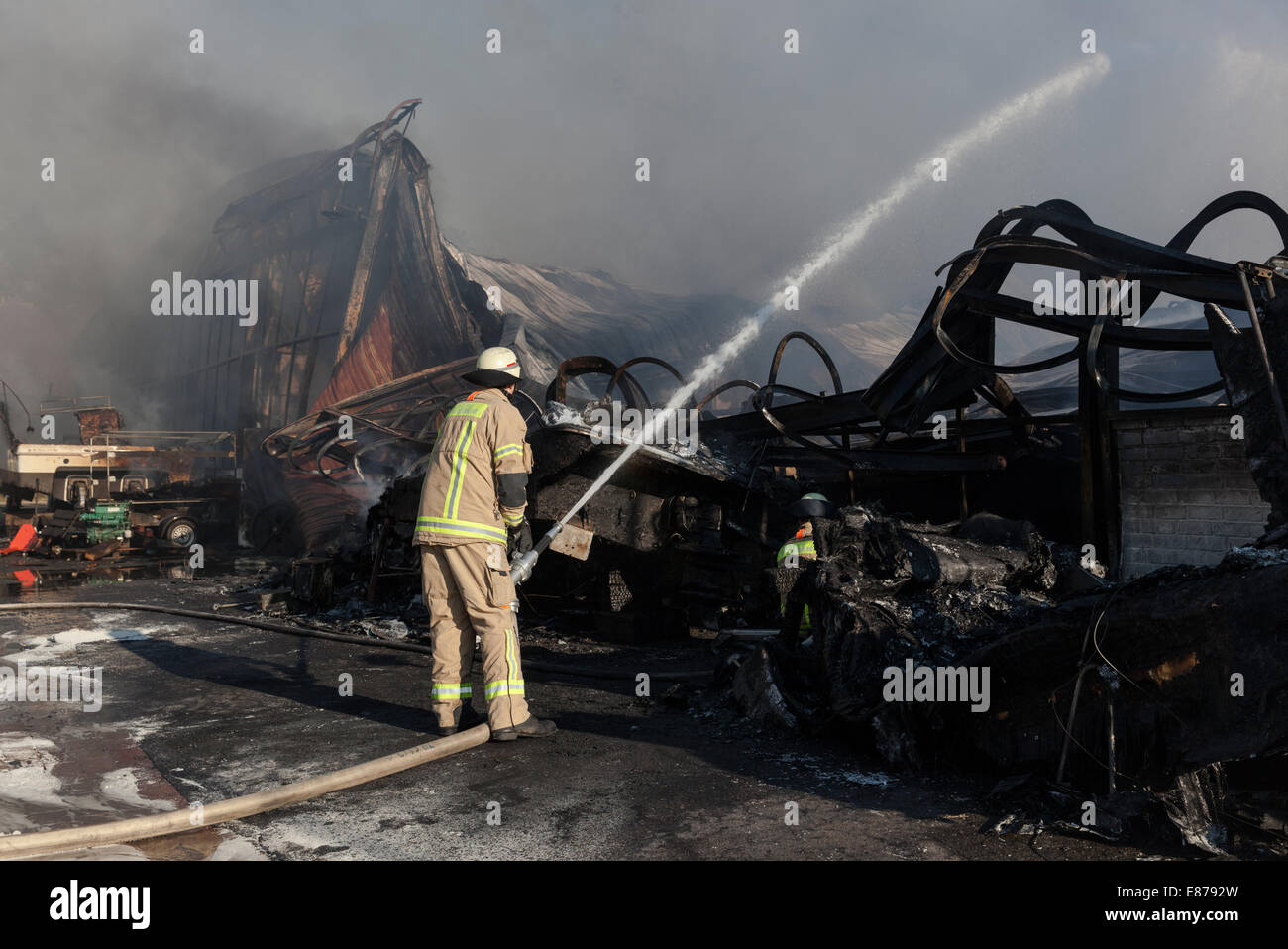 Berlin, Germany, firefighter at work Loesch Stock Photo - Alamy