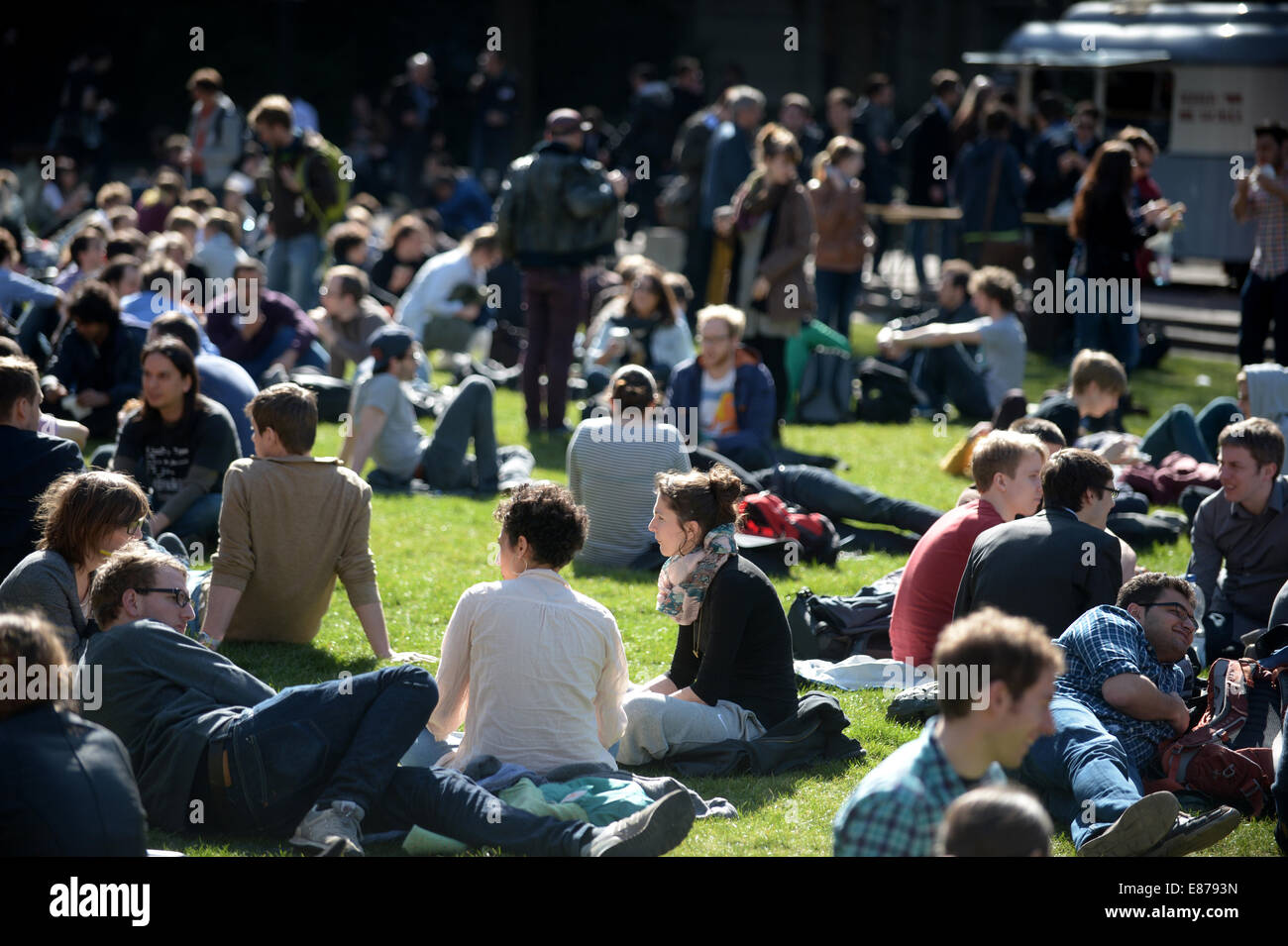 Berlin, Germany, students on the campus of Humboldt University Stock ...