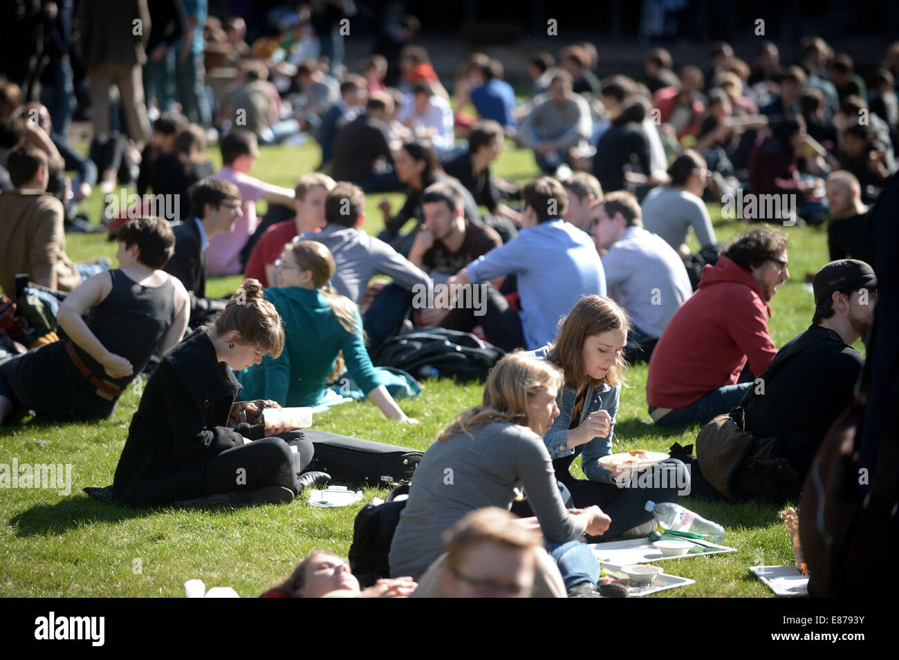 Berlin, Germany, students on the campus of Humboldt University Stock ...