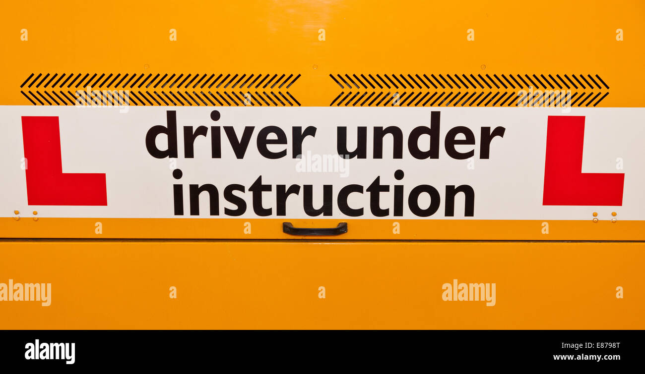 A learner warning sign on a bus Stock Photo - Alamy