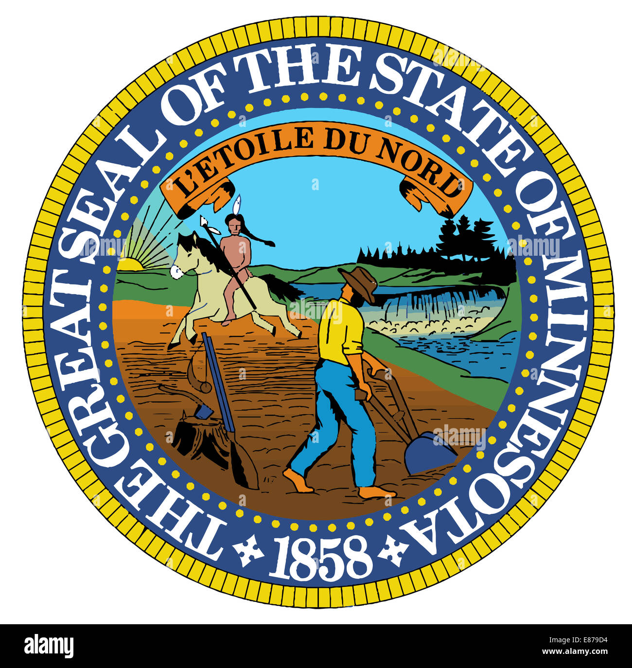 The seal of the American state of Minnesota Stock Photo - Alamy