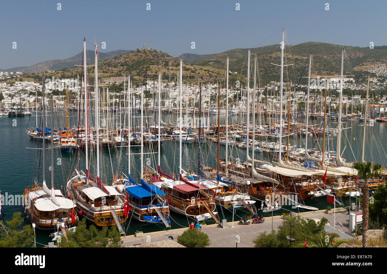 Gulets at Bodrum Marina, Turkey Stock Photo - Alamy