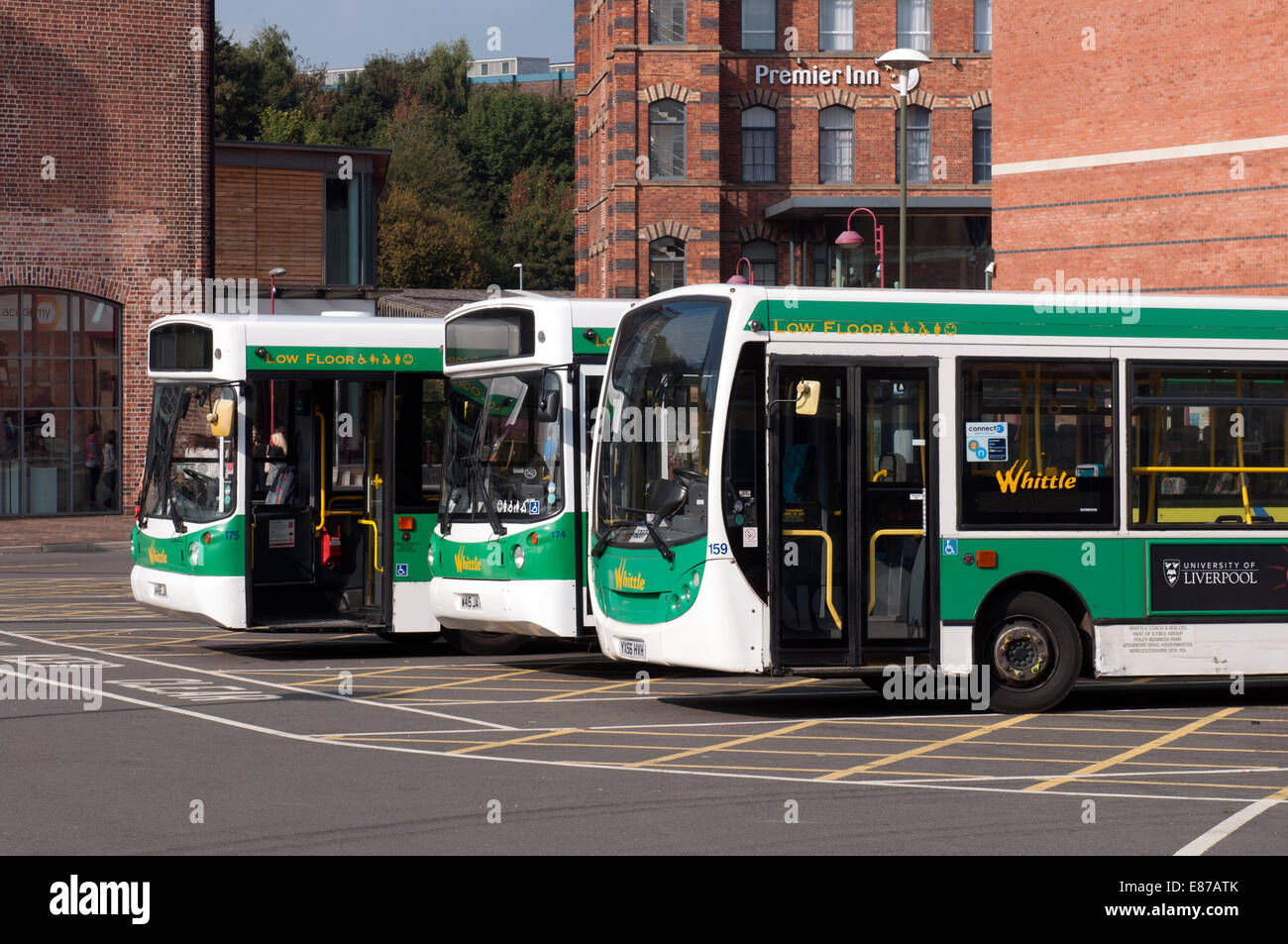 Whittle buses at bus station, Kidderminster, Worcestershire, England ...