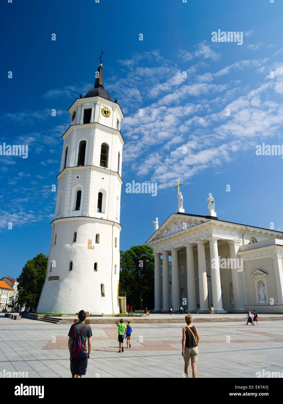 Vilnius, Lithuania's Katedra/Cathedral and Clocktower, on the edge of ...