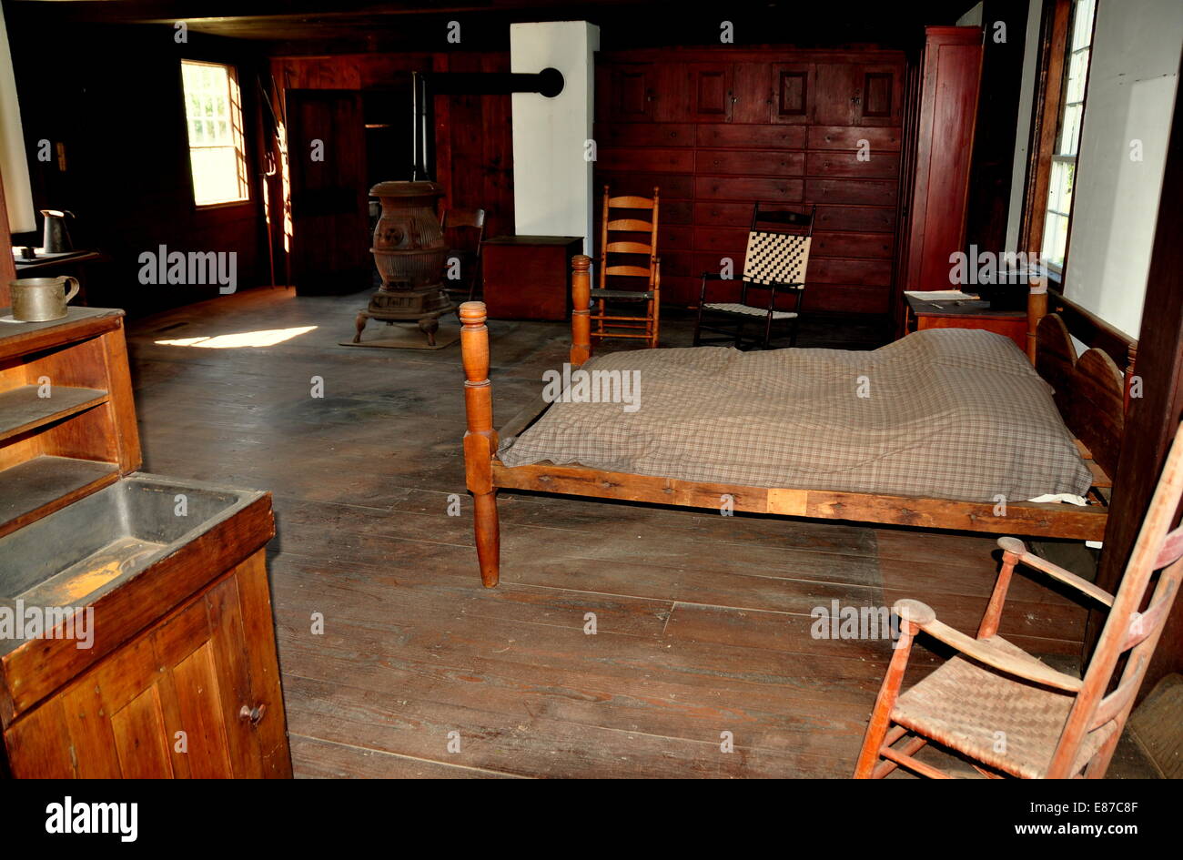 Hancock, Massachusetts: Interior of the 1820 Hired Men's Shop with a ...