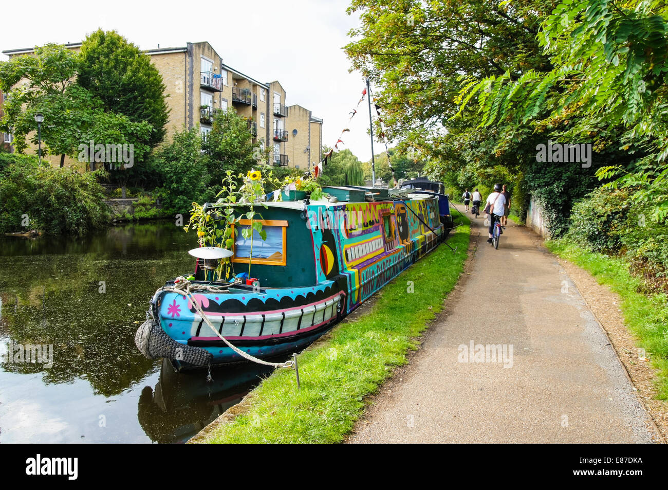 Boat on the Regent's Canal in Hackney, London England United Kingdom UK ...