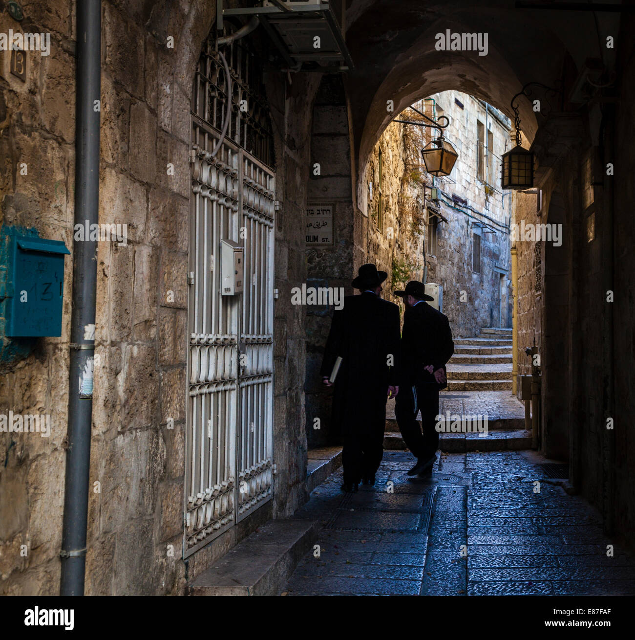 Two Jewish men in the old city of Jerusalem, Israel Stock Photo - Alamy