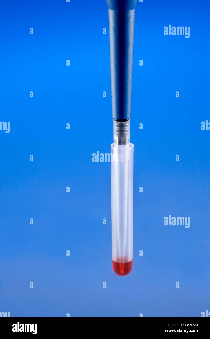 Medical testing, pipette tube with test liquid Stock Photo - Alamy