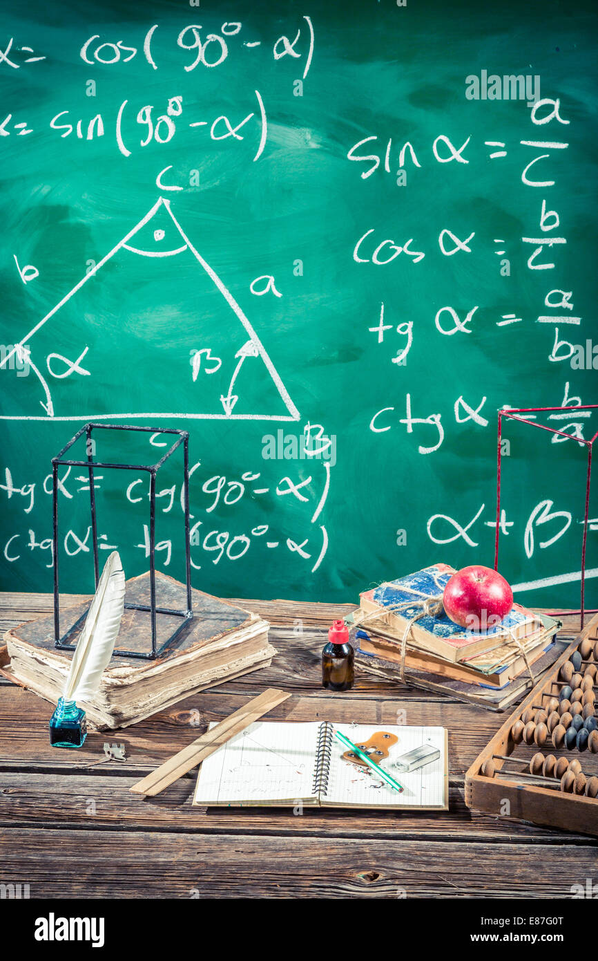 Trigonometry blackboard in classroom blackboard hi-res stock ...