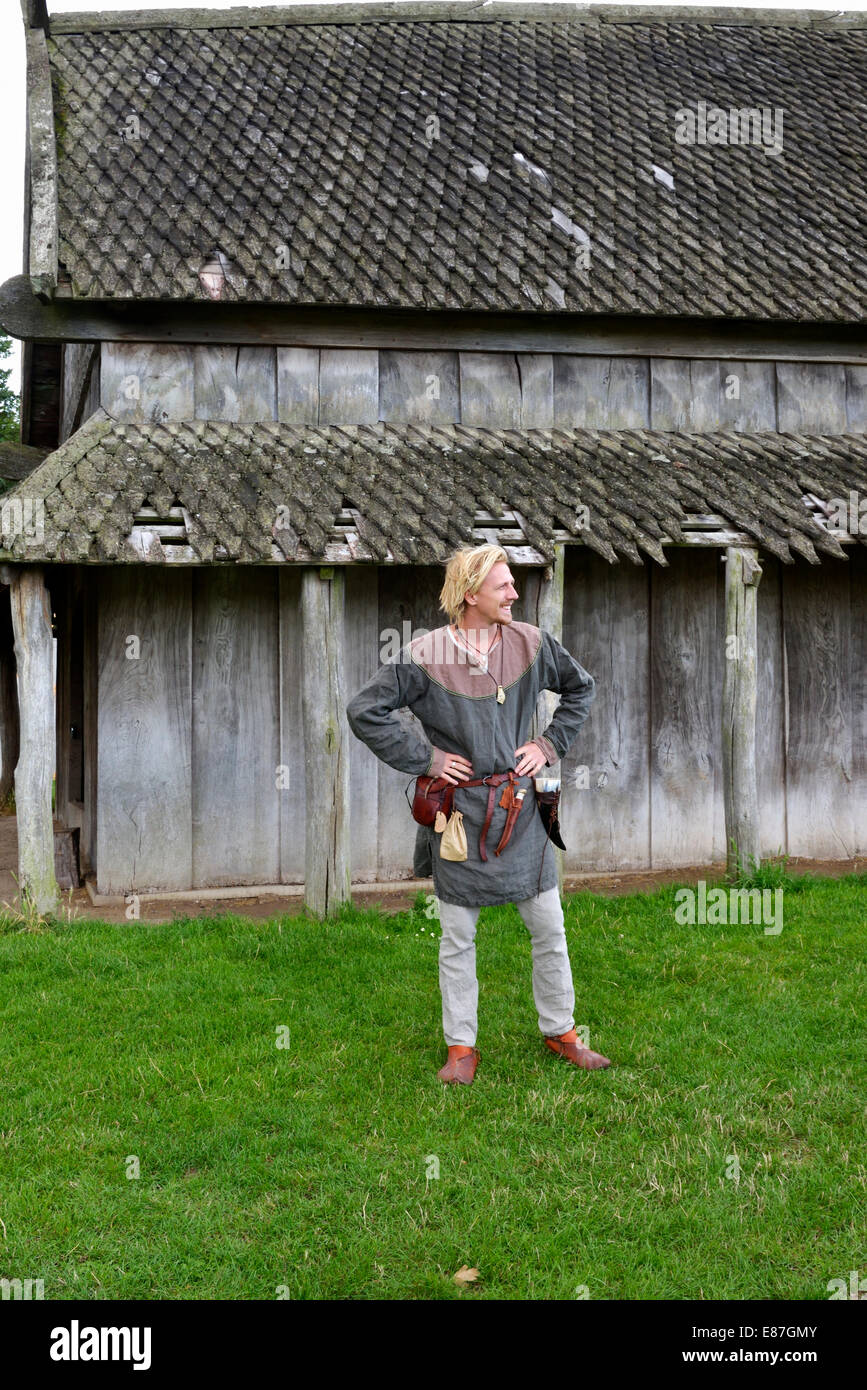 Reconstructed viking longhouse trelleborg slagelse hi-res stock ...