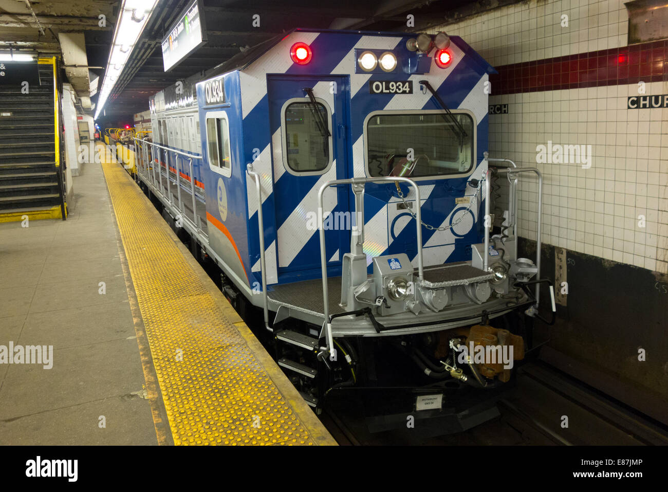 maintenance subway car train station NYC Stock Photo - Alamy