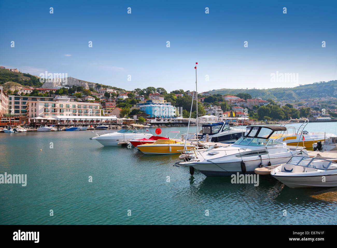 Balchik the yachts in the port of balchik hi-res stock photography and ...
