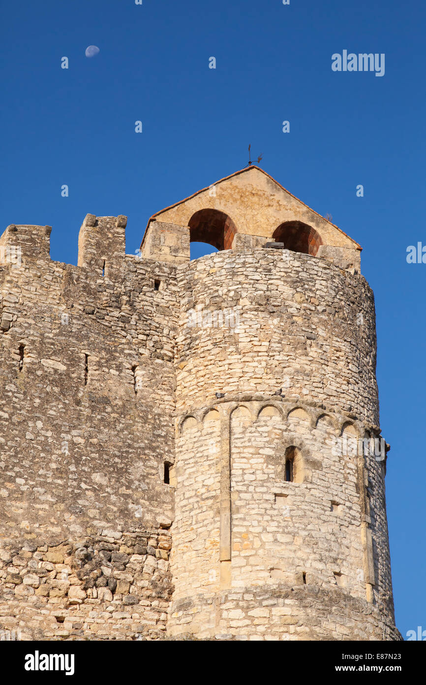 Stone castle on the rock in ancient Calafell town, Spain Stock Photo ...