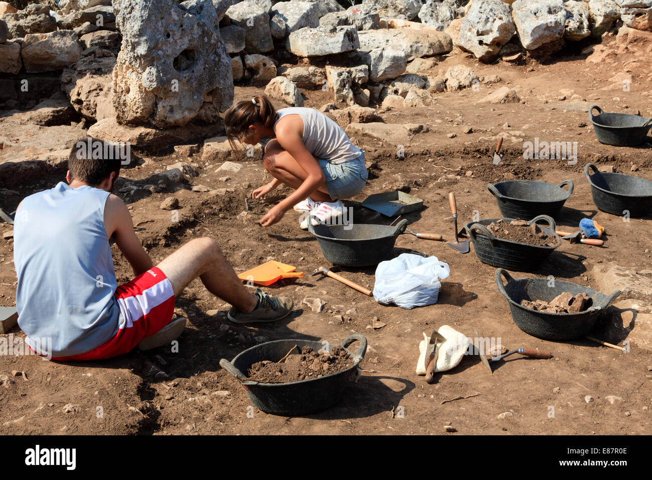 Prehistoric site menorca archaeologist hi-res stock photography and ...