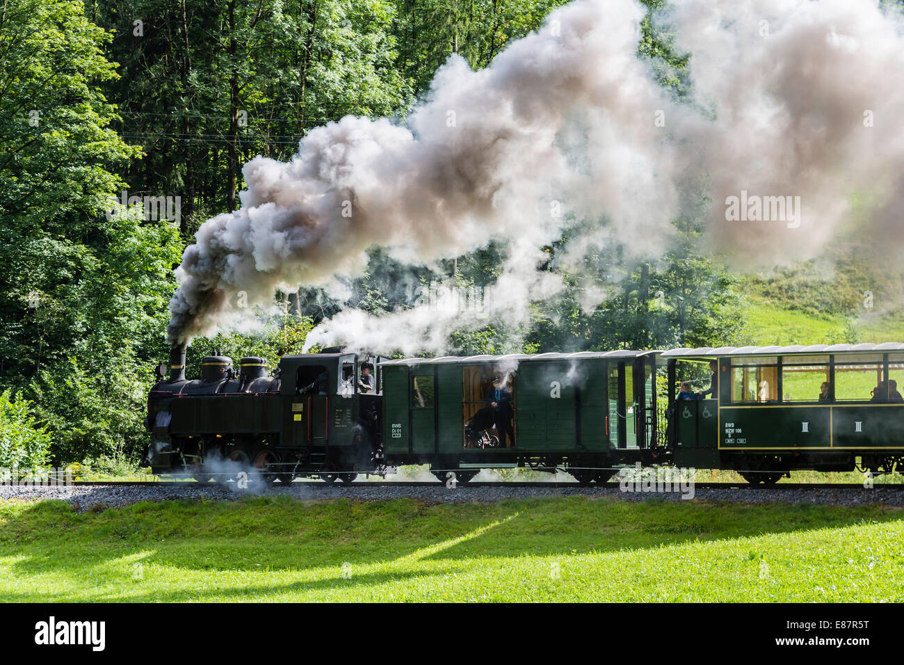 Bregenz Forest Railway with steam locomotive, Bregenz Forest ...