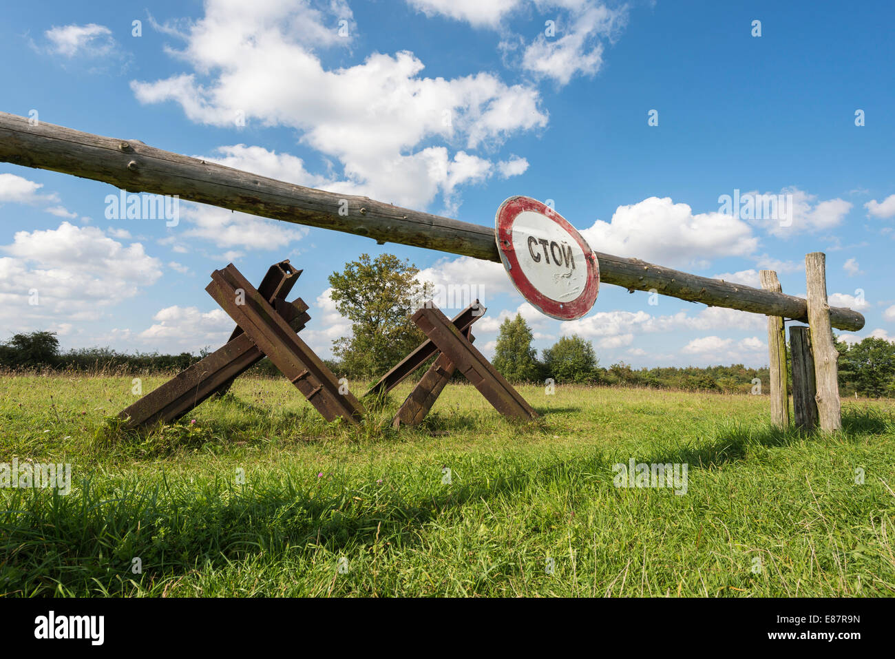 Former inner German border, simple barrier of the Soviet occupation ...
