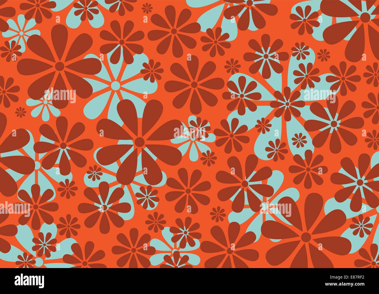 Vector illustraition of red Retro Daisy Pattern background Stock Vector ...
