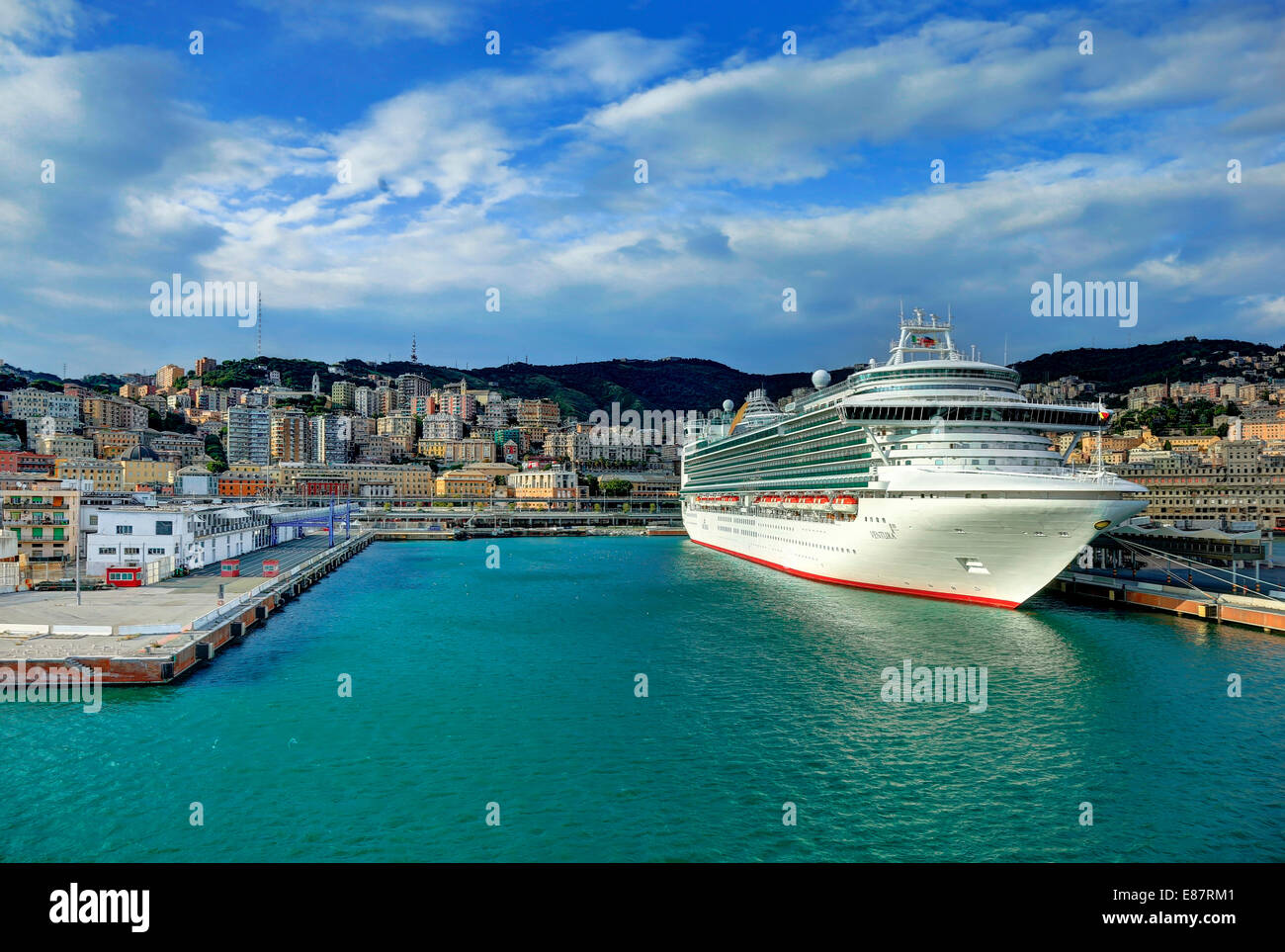 Cruise ship Ventura in the port of Genoa, Liguria, Italy Stock Photo ...