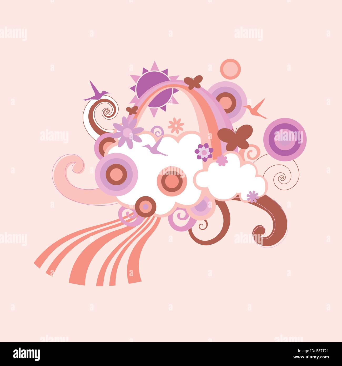 Vector illustration of retro Childrens' Background Stock Vector Image ...