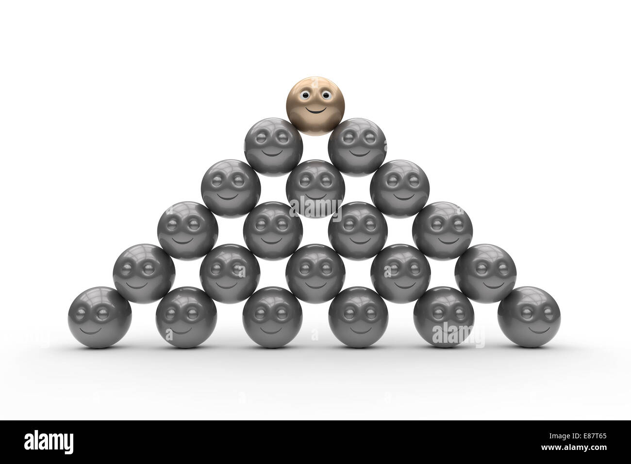 pyramid from 3d sphere shape smiley symbols Stock Photo - Alamy