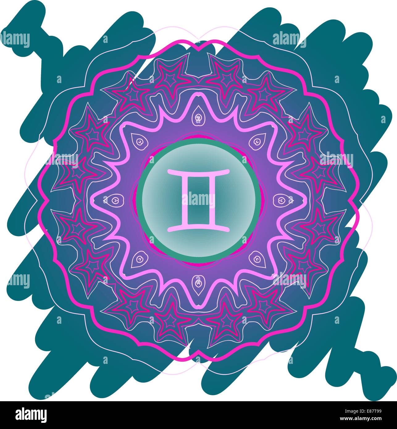 zodiac sign The Twins (gemini) green Stock Vector Image & Art - Alamy