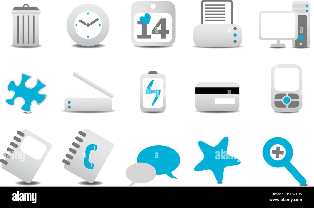 Vector illustration of different Website and Internet icons Stock ...