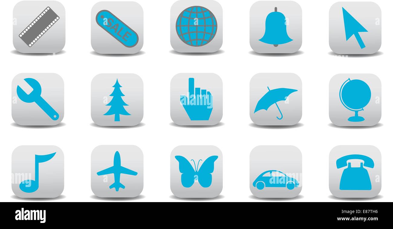 Vector illustration of different Website and Internet icons Stock ...