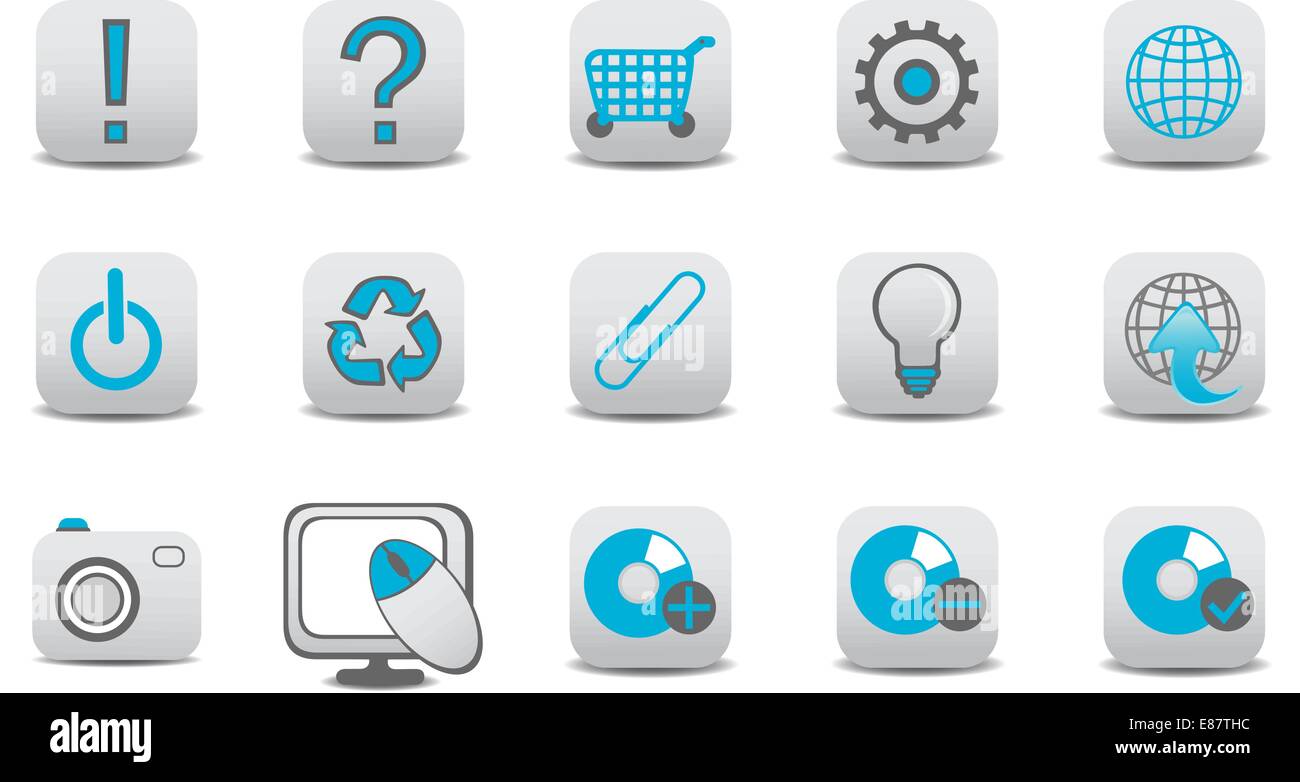 Vector illustration of different Website and Internet icons Stock ...