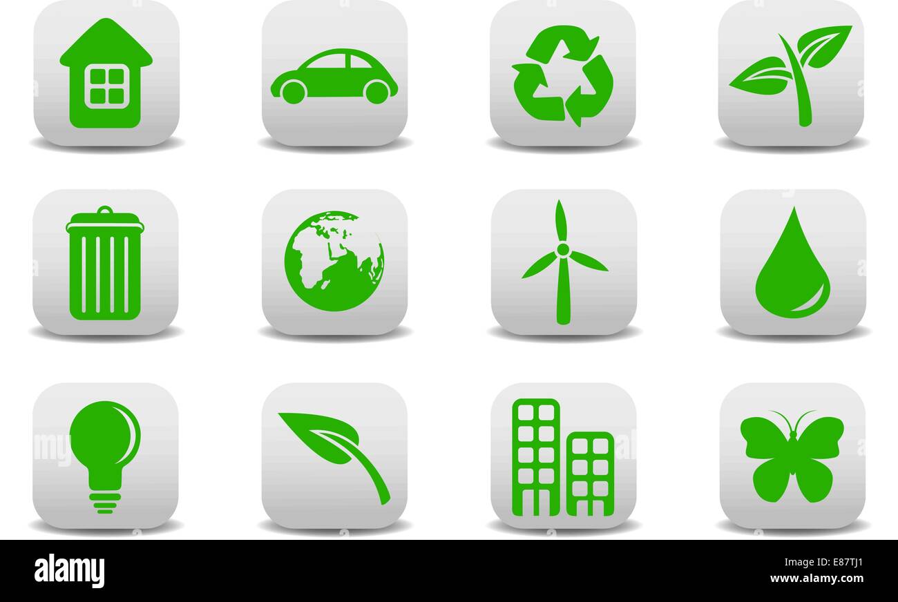 Vector illustration of ecological icons .You can use it for your ...