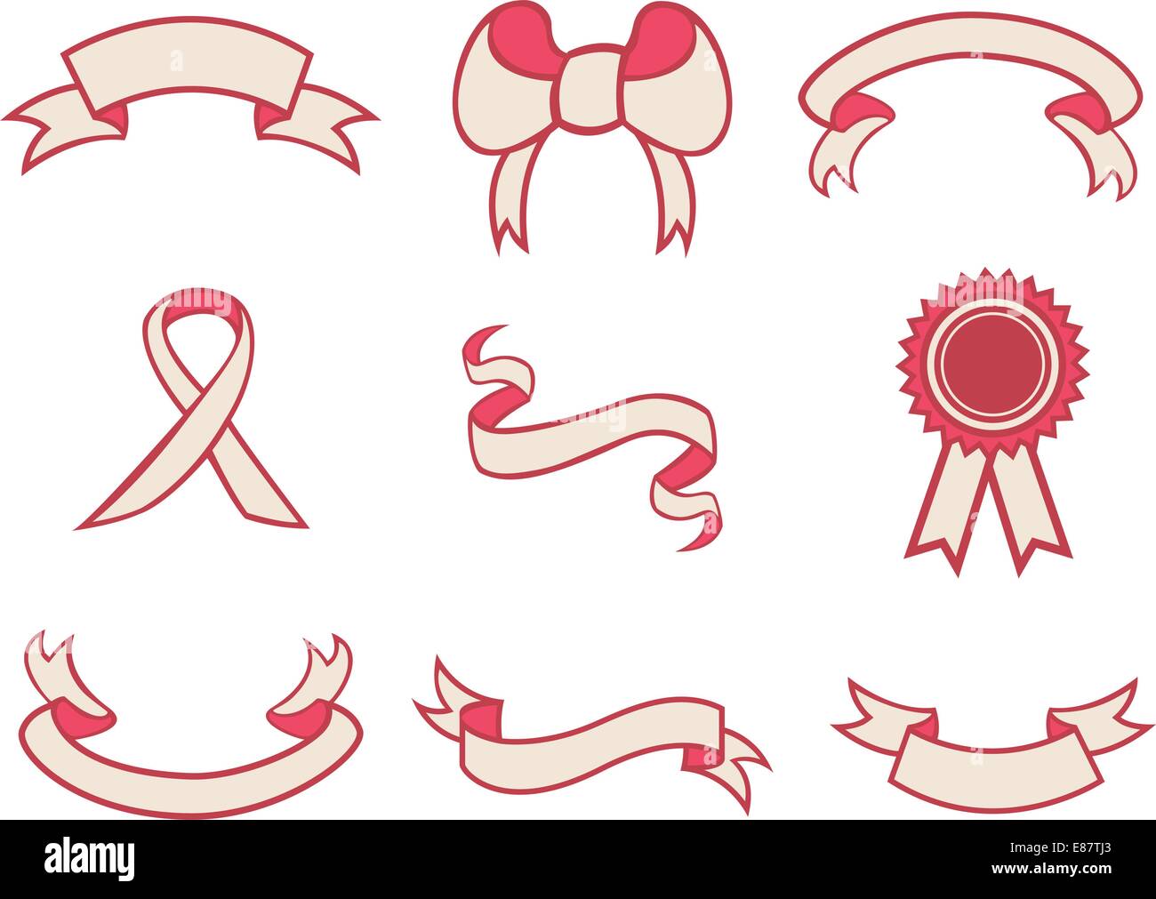 Vector illustration of beautiful, elegant ribbon icons. You can ...