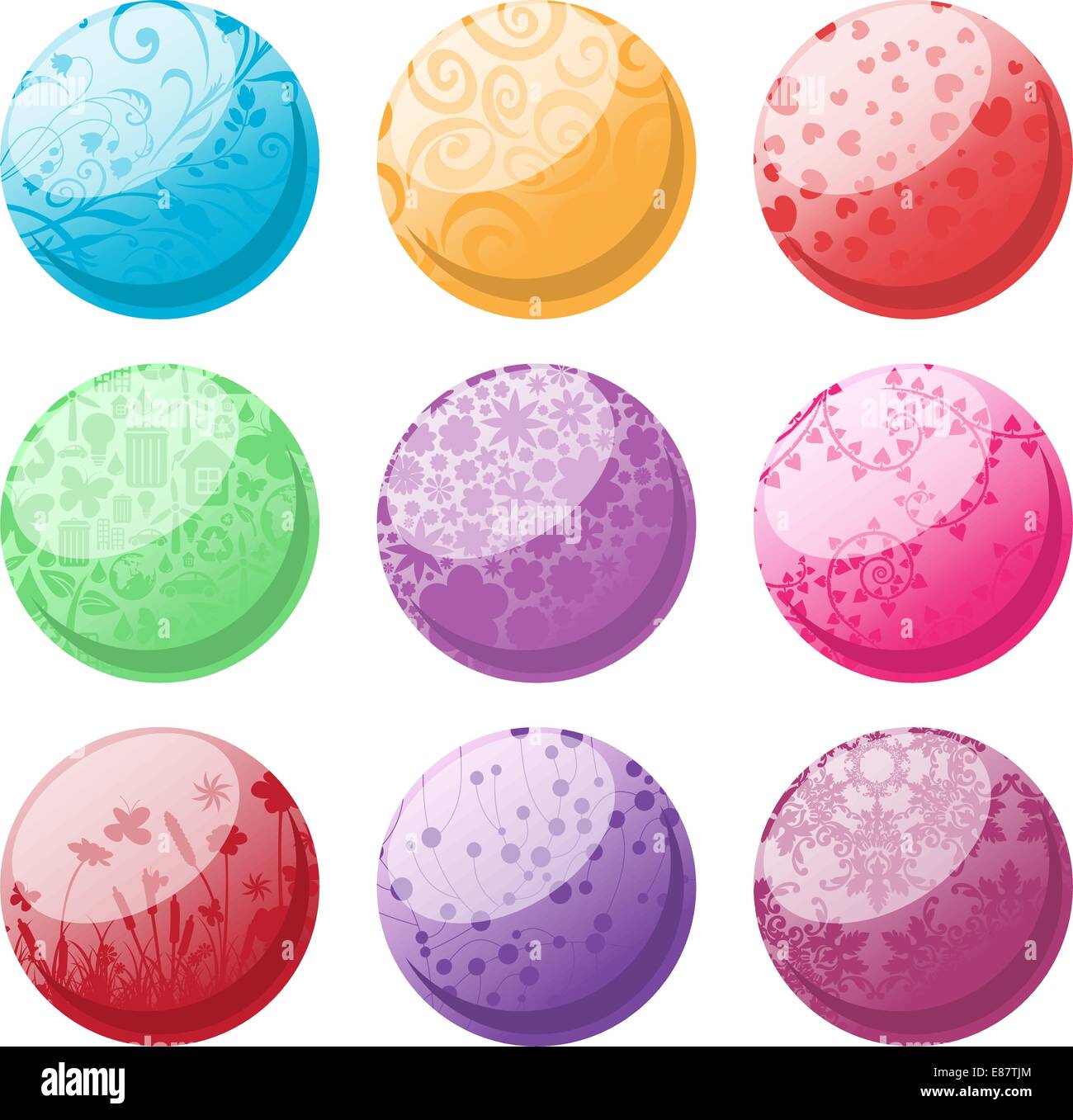 Vector illustration of decorative balls set Stock Vector Image & Art ...