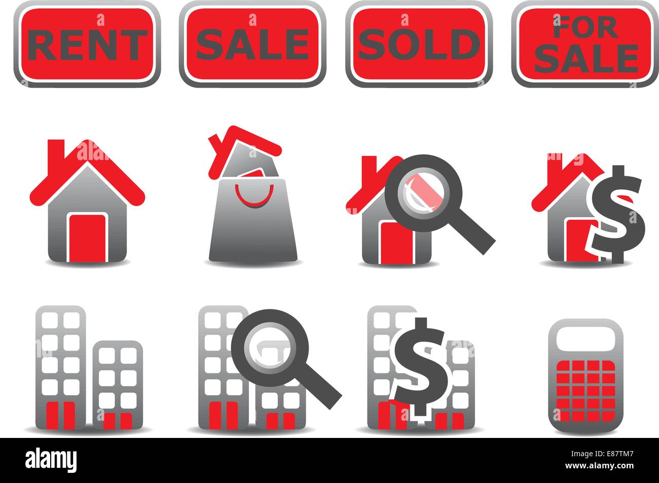 Vector illustration of real estate icons set.You can use it for your ...