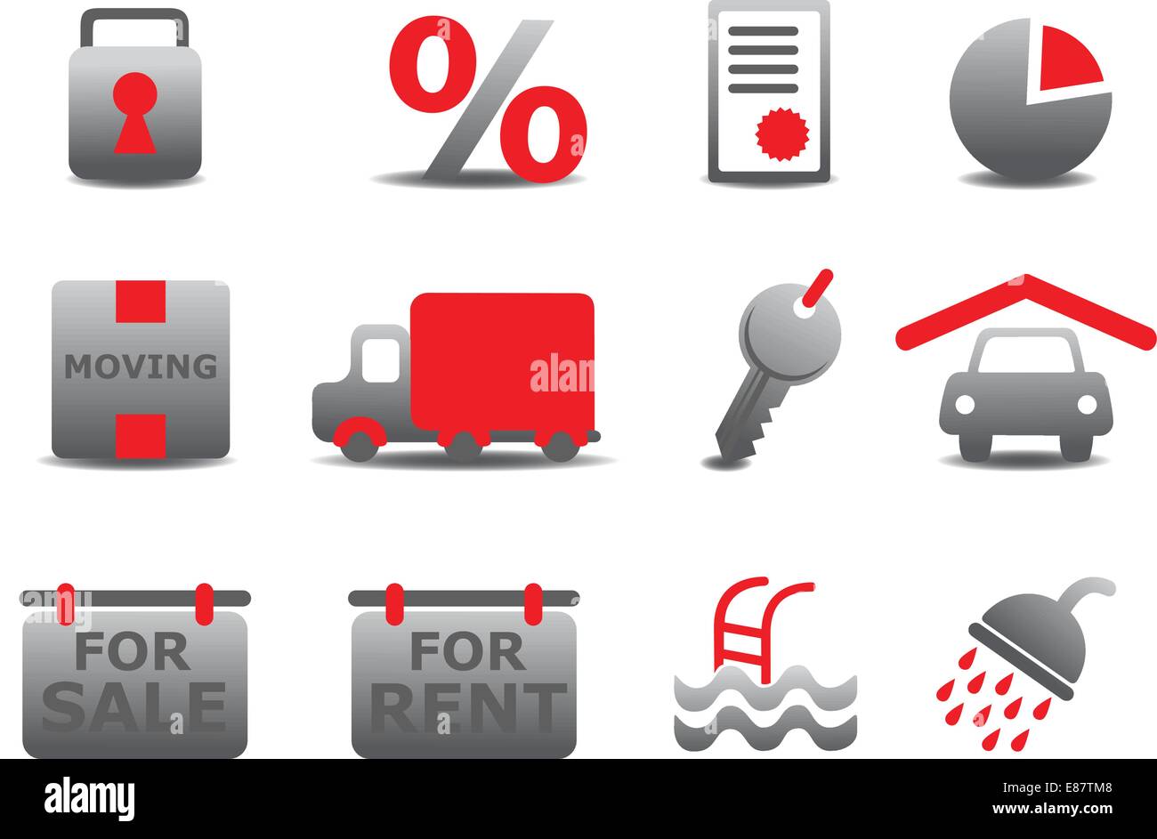 Vector illustration of real estate and moving icons set.You can use it ...
