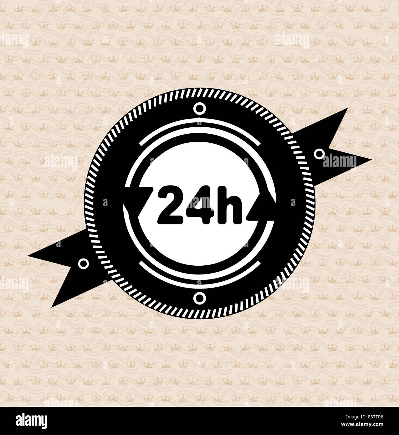Vintage retro label | tag | badge : 24 hours icon Stock Vector Image ...