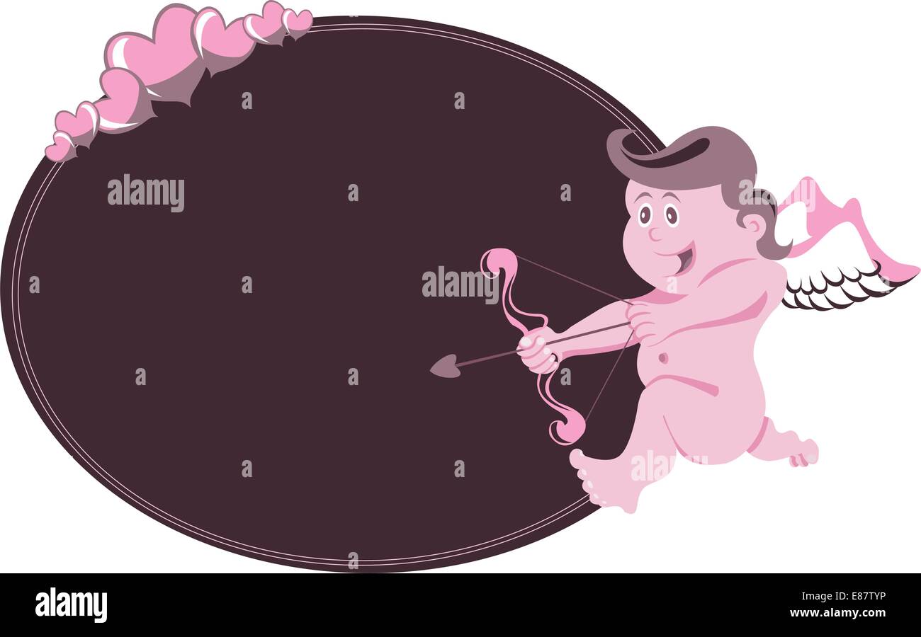 Vector illustration of beautifull frame decorated with angel on the ...