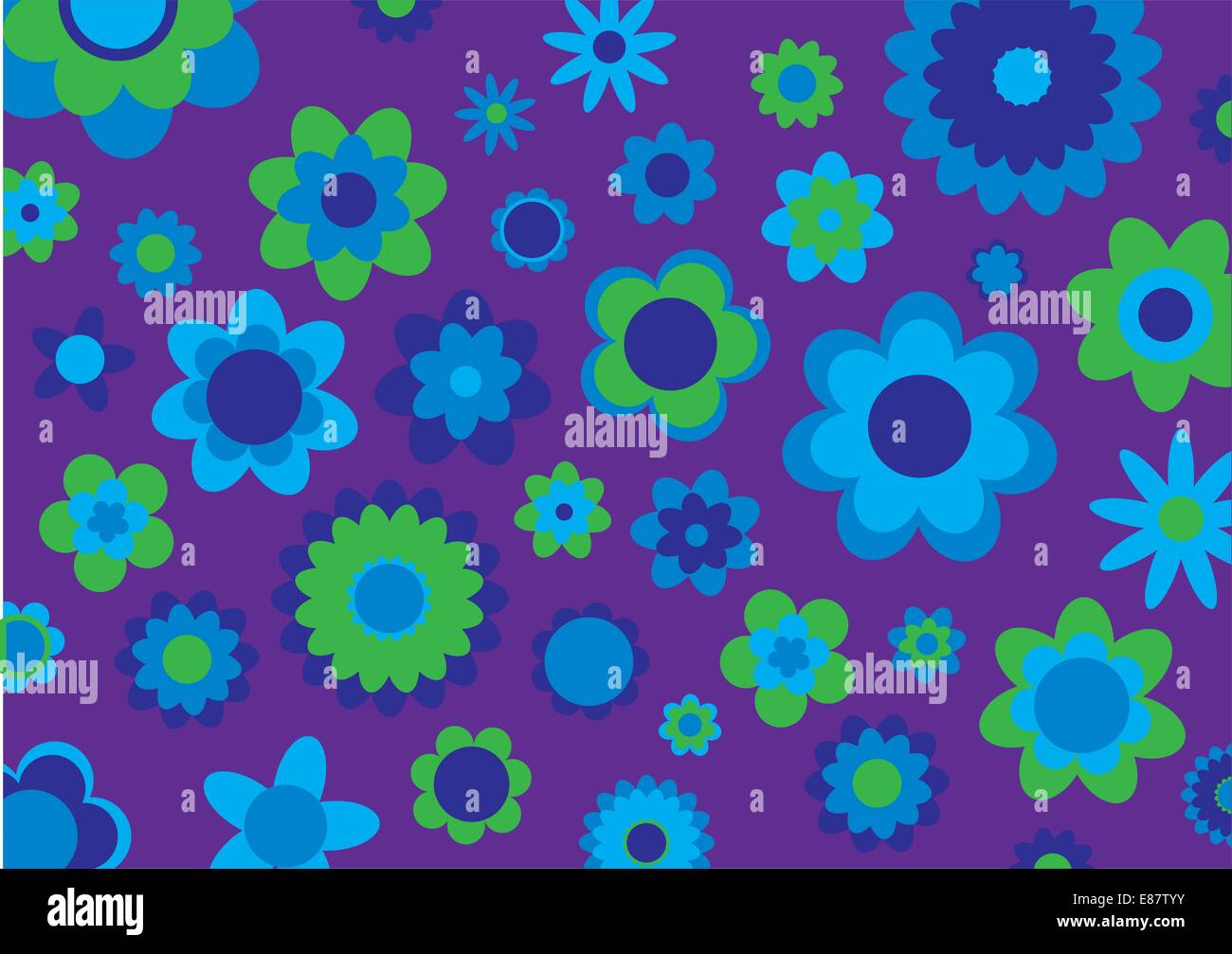 Vector illustration of funky flowers abstract pattern Stock Vector ...