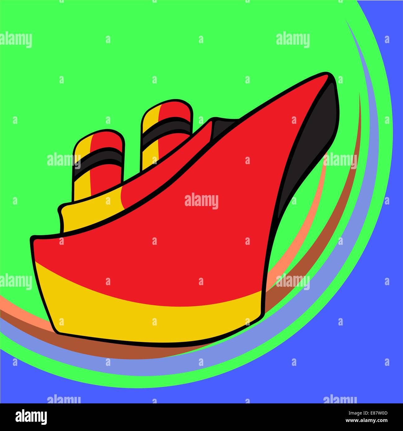 Vector illustration of Transport Cartoon. Funny little ship Stock ...