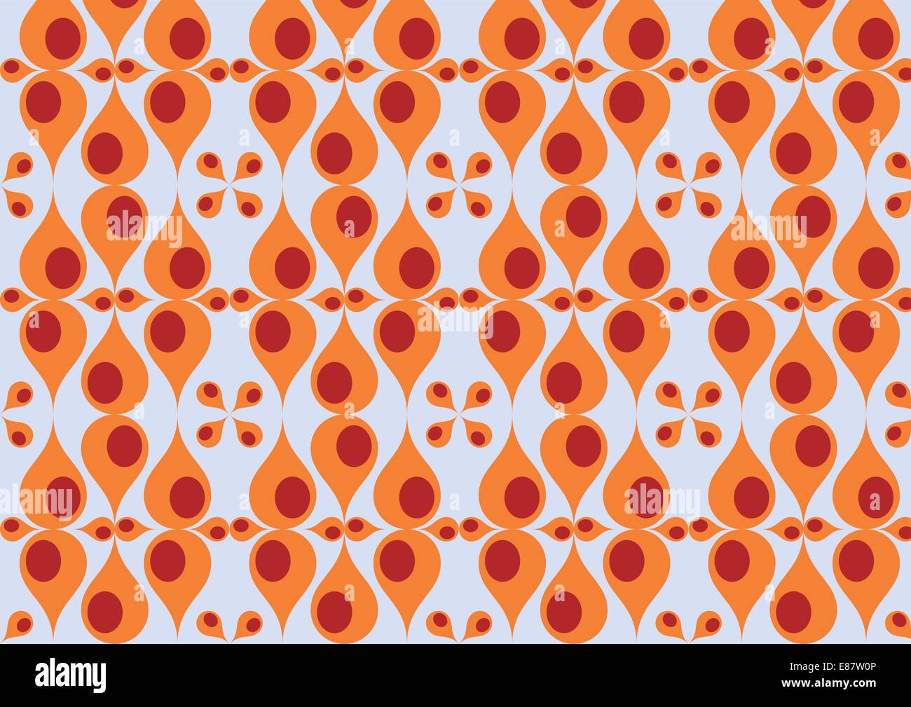 Vector illustration of red - orange drops retro abstract funky pattern ...