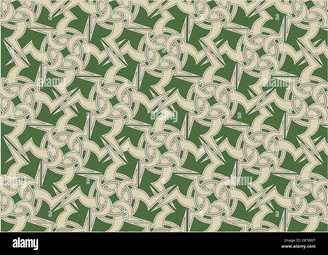 Vector illustration of celtic ornament abstract pattern on the green ...