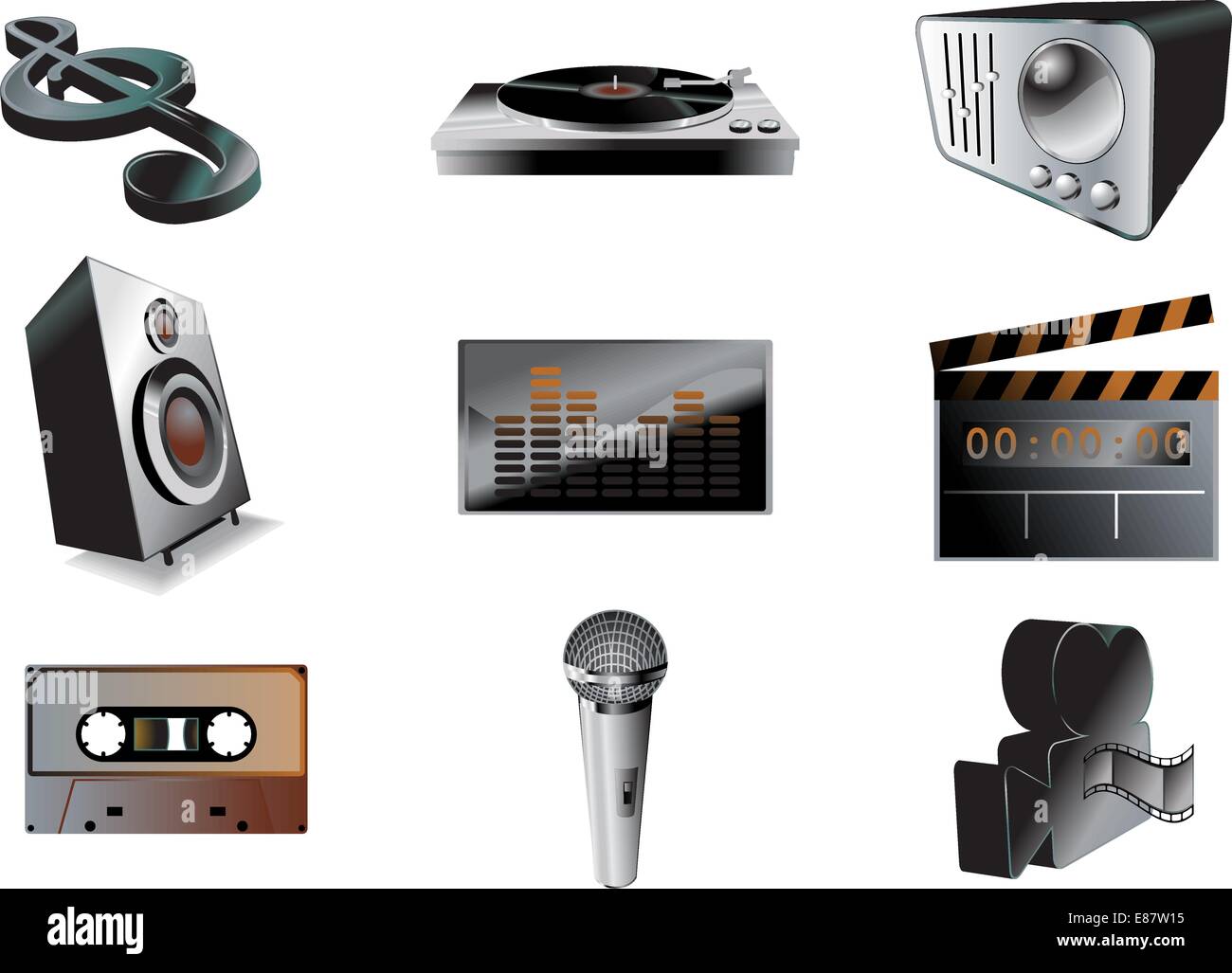 Vector illustration of music/audio icon set .You can use it for your ...