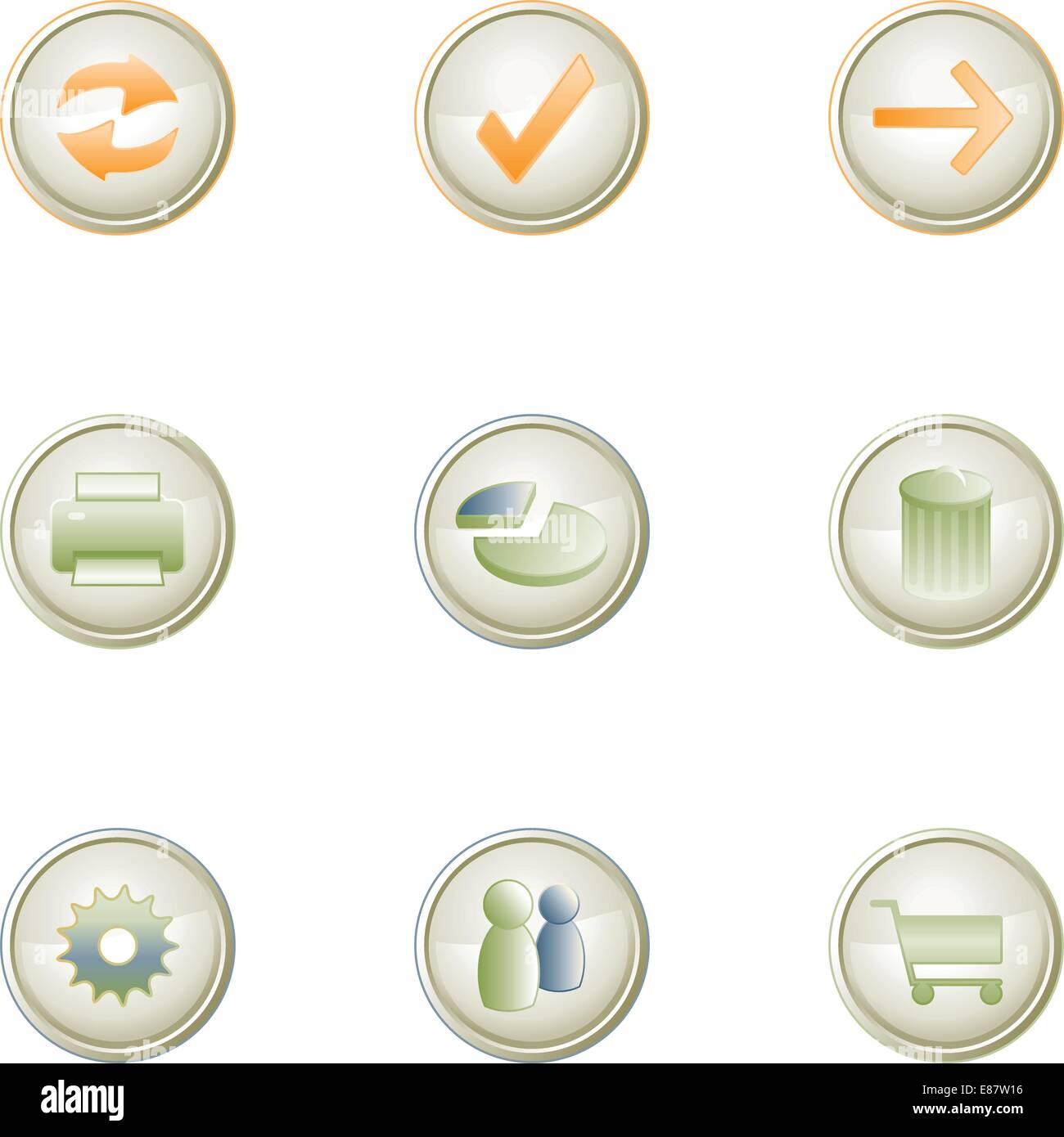 Vector illustration of different Website and Internet icons Stock ...