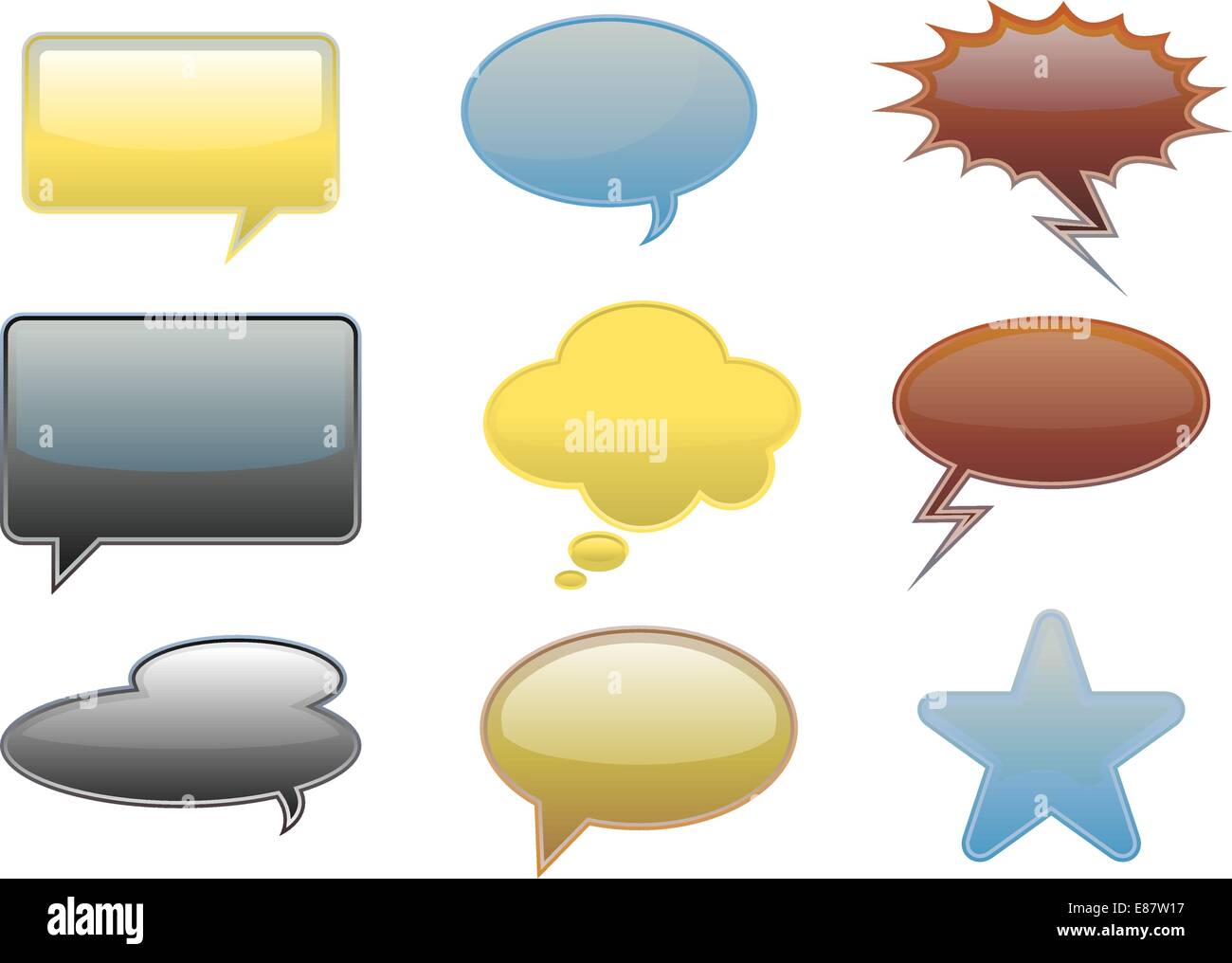 Speech bubbles text balloons Stock Vector Images - Alamy
