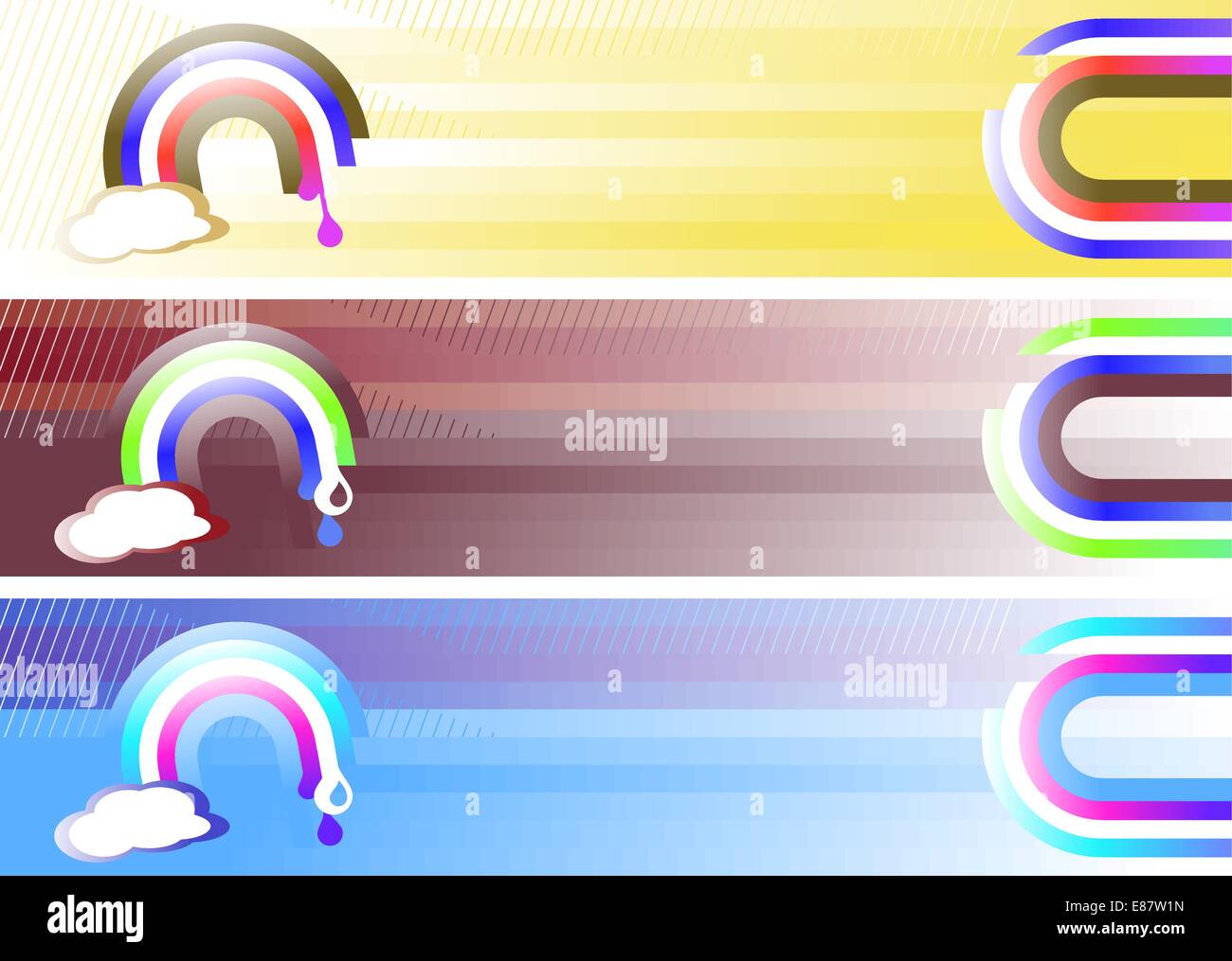 Vector illustration of three Rainbow Web Banners Stock Vector Image ...