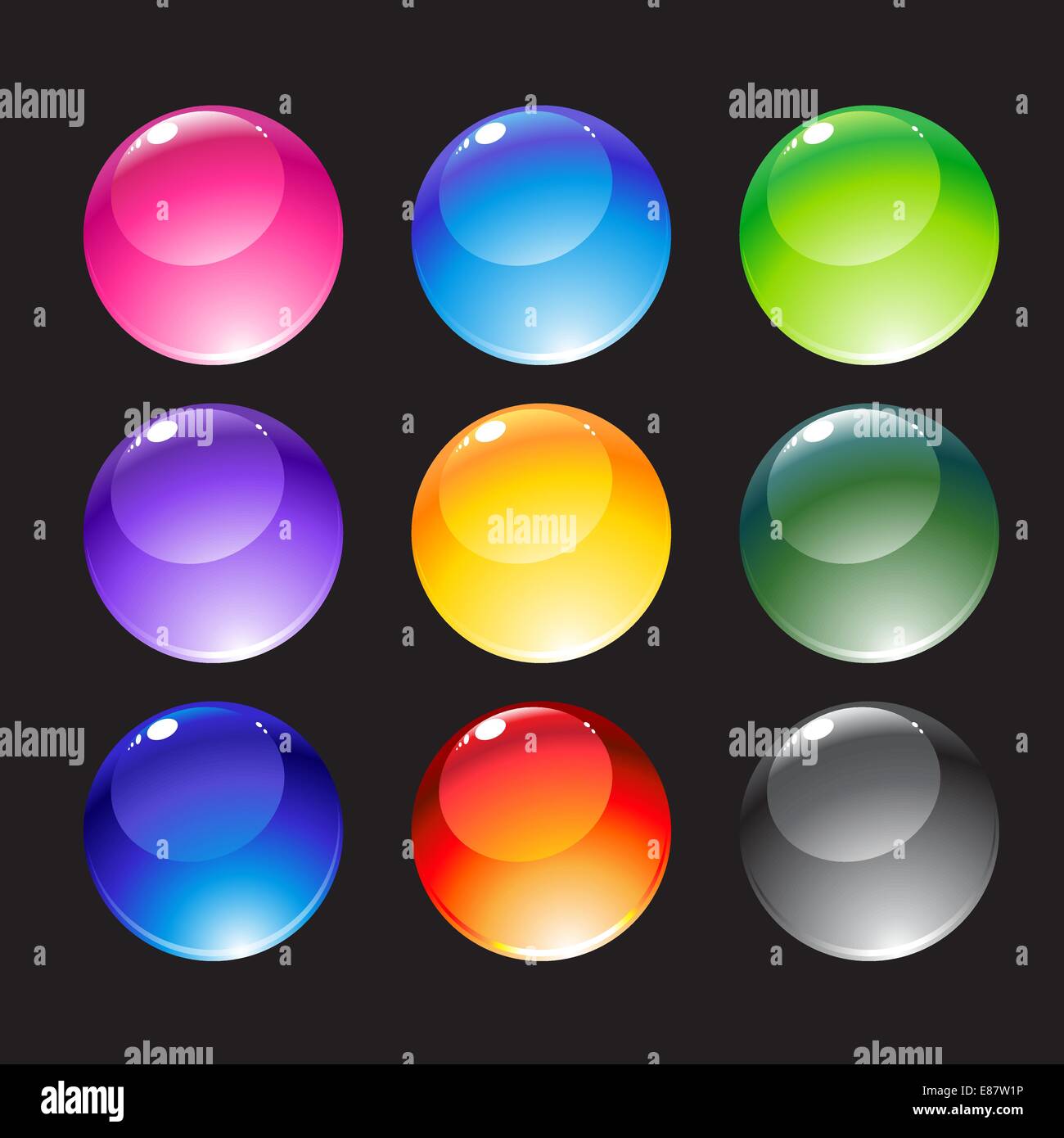 Vector illustration of the beautiful decoration balls set Stock Vector ...