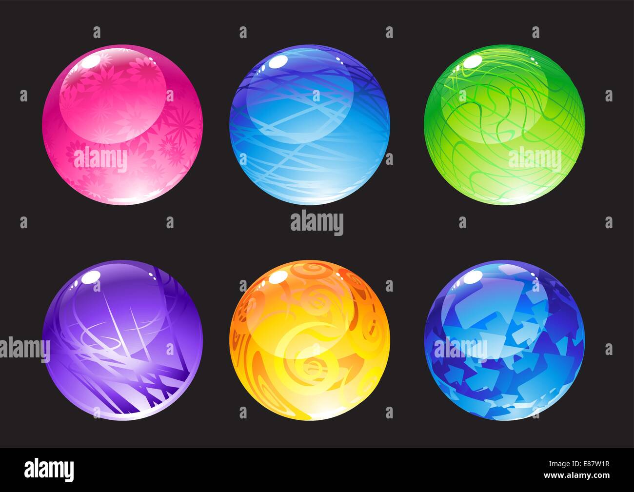 Vector illustration of the beautiful decoration balls set Stock Vector ...