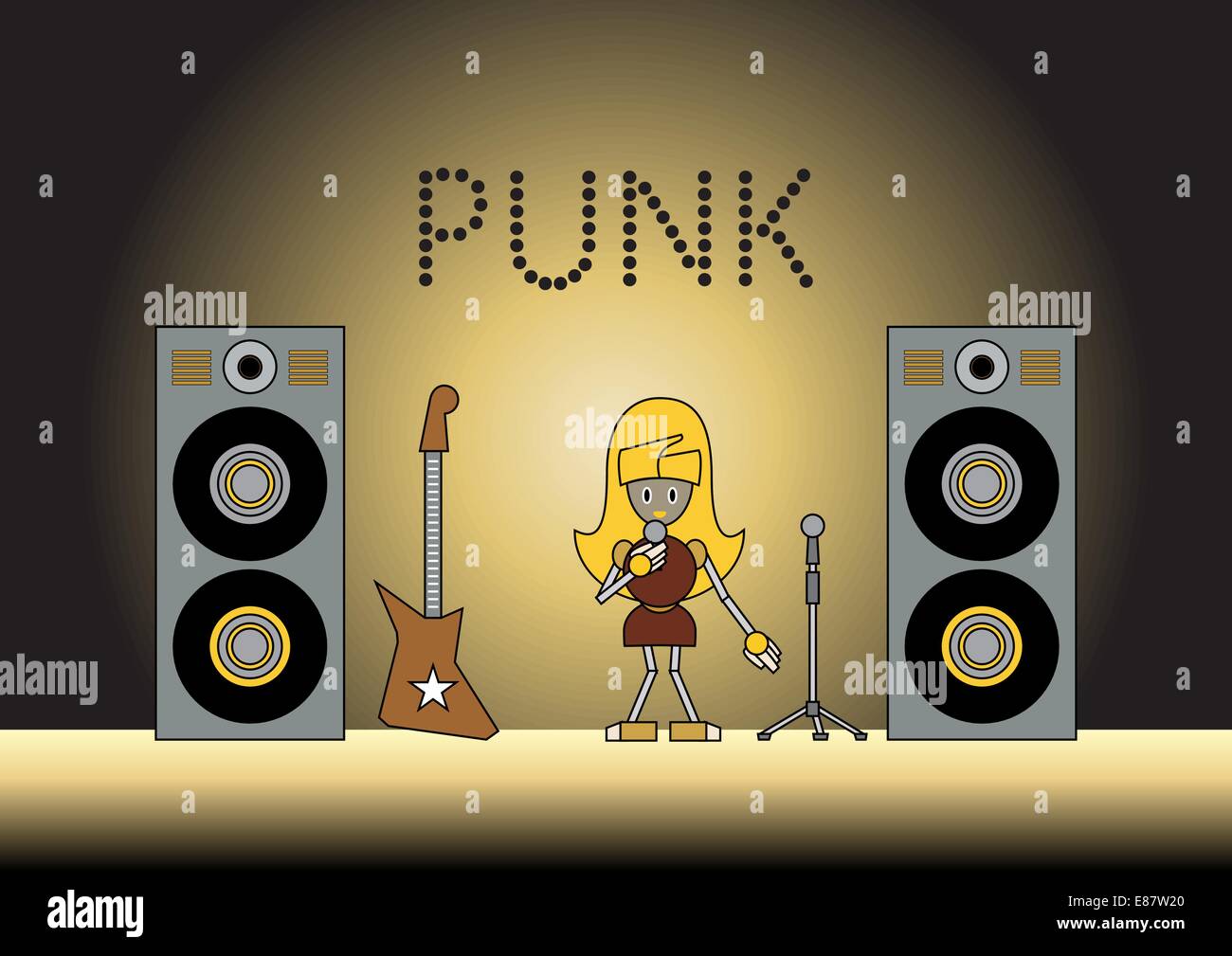 Punk girl singing into microphone hi-res stock photography and images ...